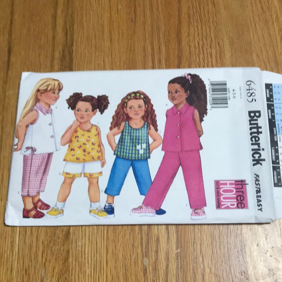 Butterick | Office | Sewing Pattern Butterick 6485 Little Girls Top ...